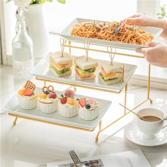 Dining | Large 3 Tier Serving Tray With Serving Stand Serving Dishes 12 ...